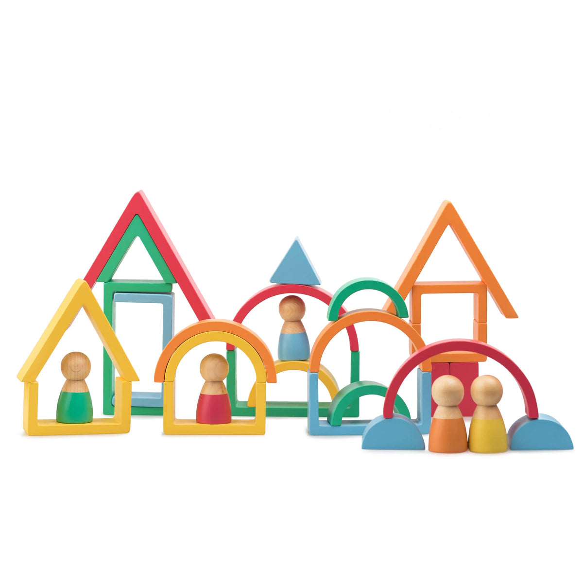 Kipod Rainbow Wooden Blocks | Noggin Factory Toy Shop