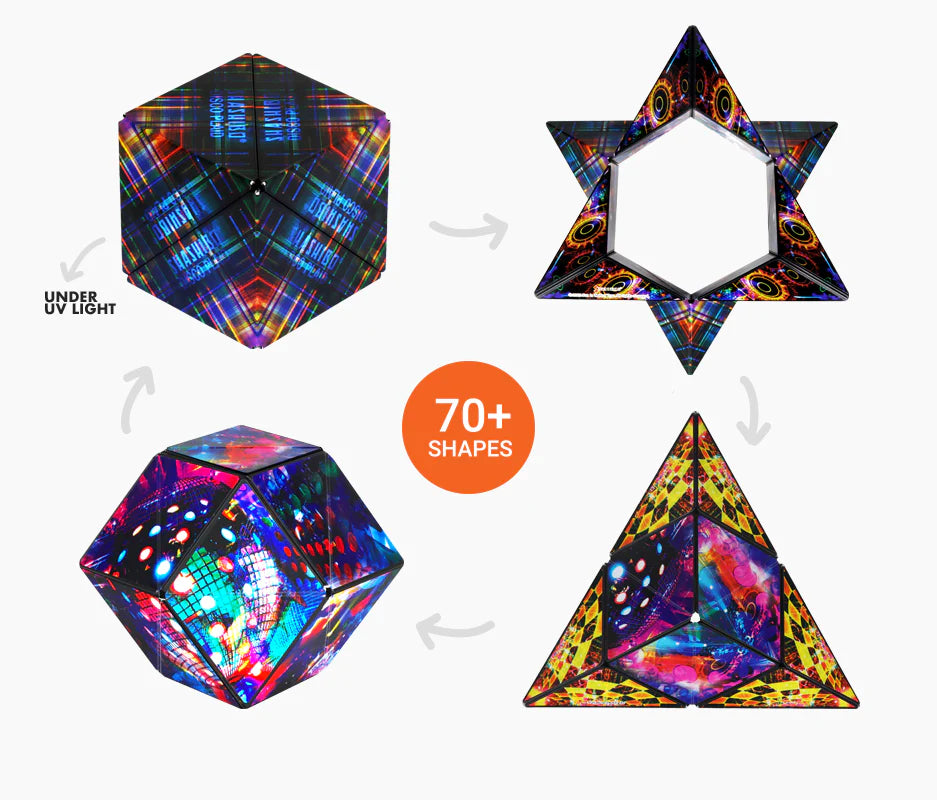 Shashibo Shape Shifting Cube - Disco Plaid | Noggin Factory Toy Shop