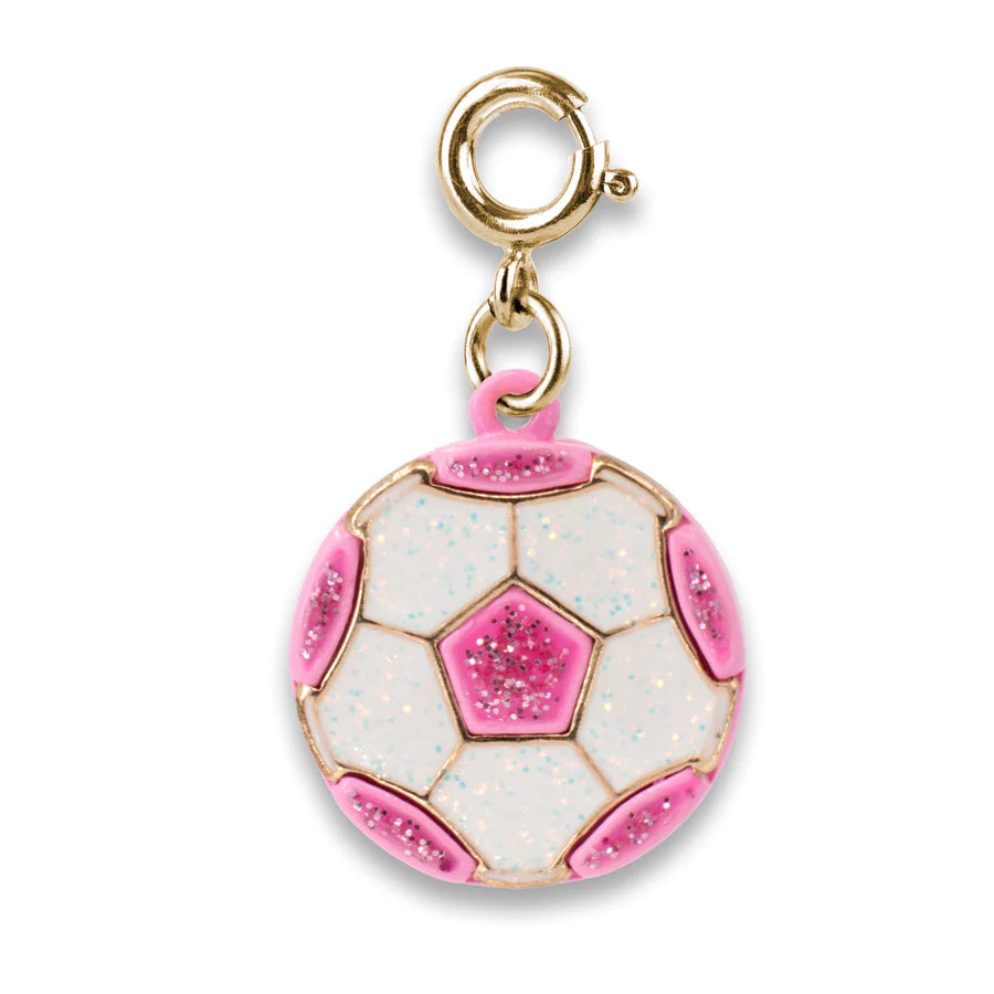 Charm It! Glitter Pink Soccer Ball Charm | Noggin Factory Toy Shop