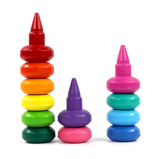 12 Stackable Finger Crayons | Noggin Factory Toy Shop